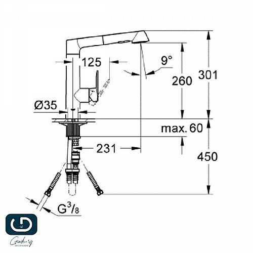 גינזבורג - יבוא שיווק ואספקת מוצרי סניטציה | ברז מטבח גרואה נשלף אסנס ...