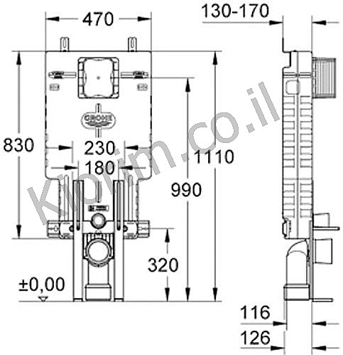 גינזבורג - יבוא שיווק ואספקת מוצרי סניטציה | מיכל הדחה סמוי לקיר בלוקים ...