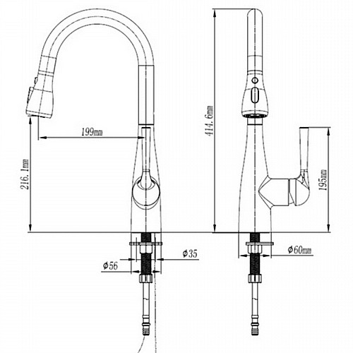 גינזבורג - יבוא שיווק ואספקת מוצרי סניטציה | ברז מטבח נשלף נירוסטה דיפר ...